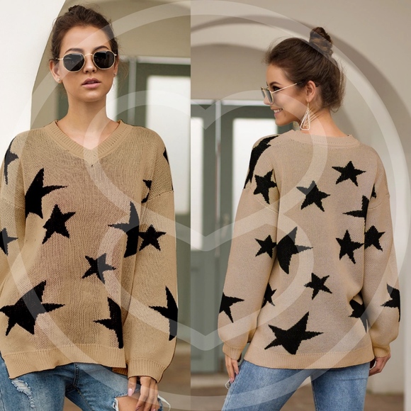 Sweaters | Emily Star Print Sweater | Poshmark